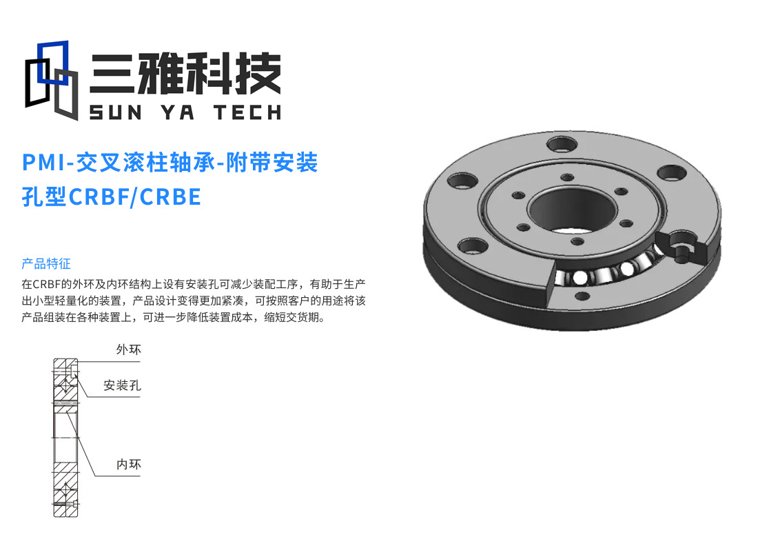 交叉滚柱轴承-附带安装孔型 CRBF/CRBE_传动部件_三雅科技